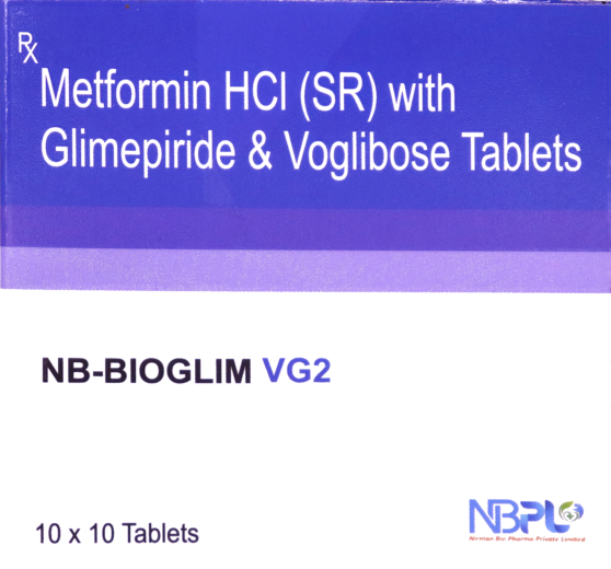 NB-BIOGLIM VG2 (metformin HCL (SR) with glimepiride & voglibose tablets ...