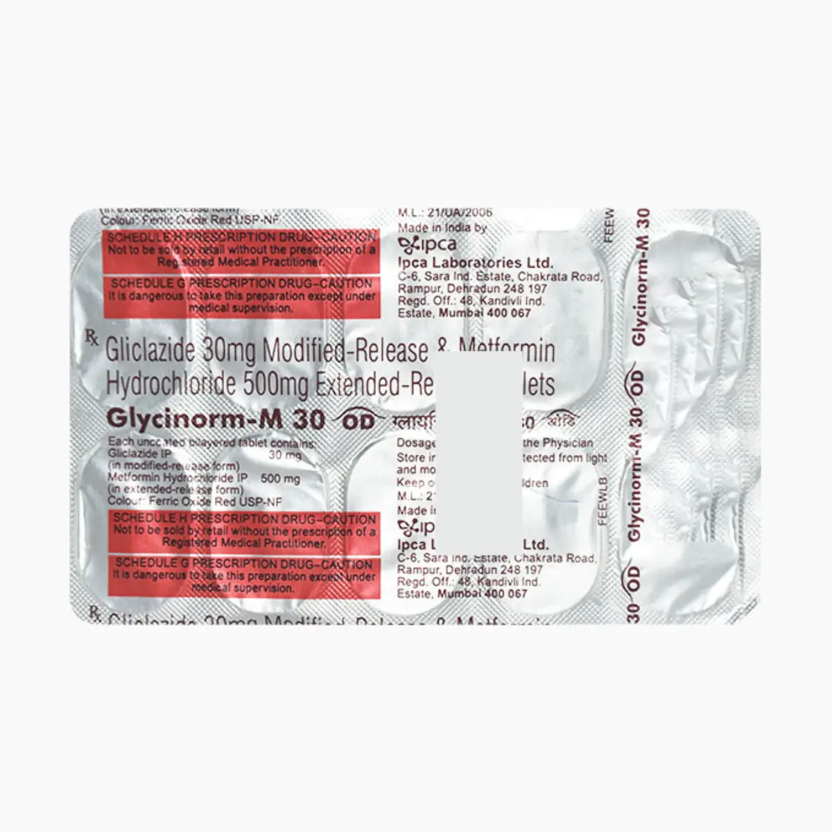 GLYCINORM M 30 (Gliclazide (30mg) + Metformin (500mg)) - Nirman Bio Pharma