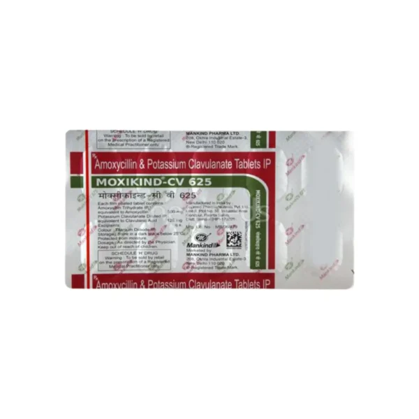 MOXIKIND CV 625 (Amoxycillin (500mg) + Clavulanic Acid (125mg ...