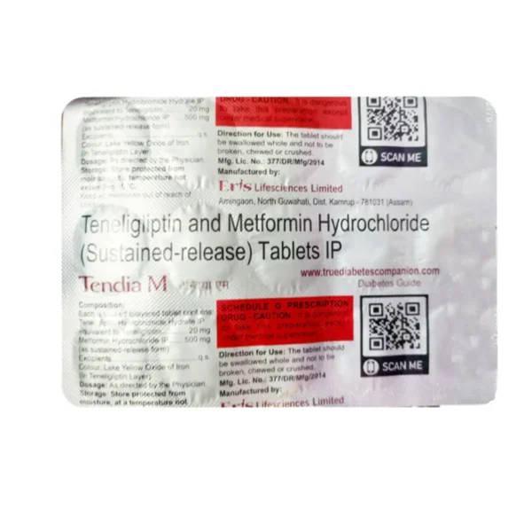 TENDIA M 500 (Metformin (500mg) + Teneligliptin (20mg)) - Nirman Bio Pharma