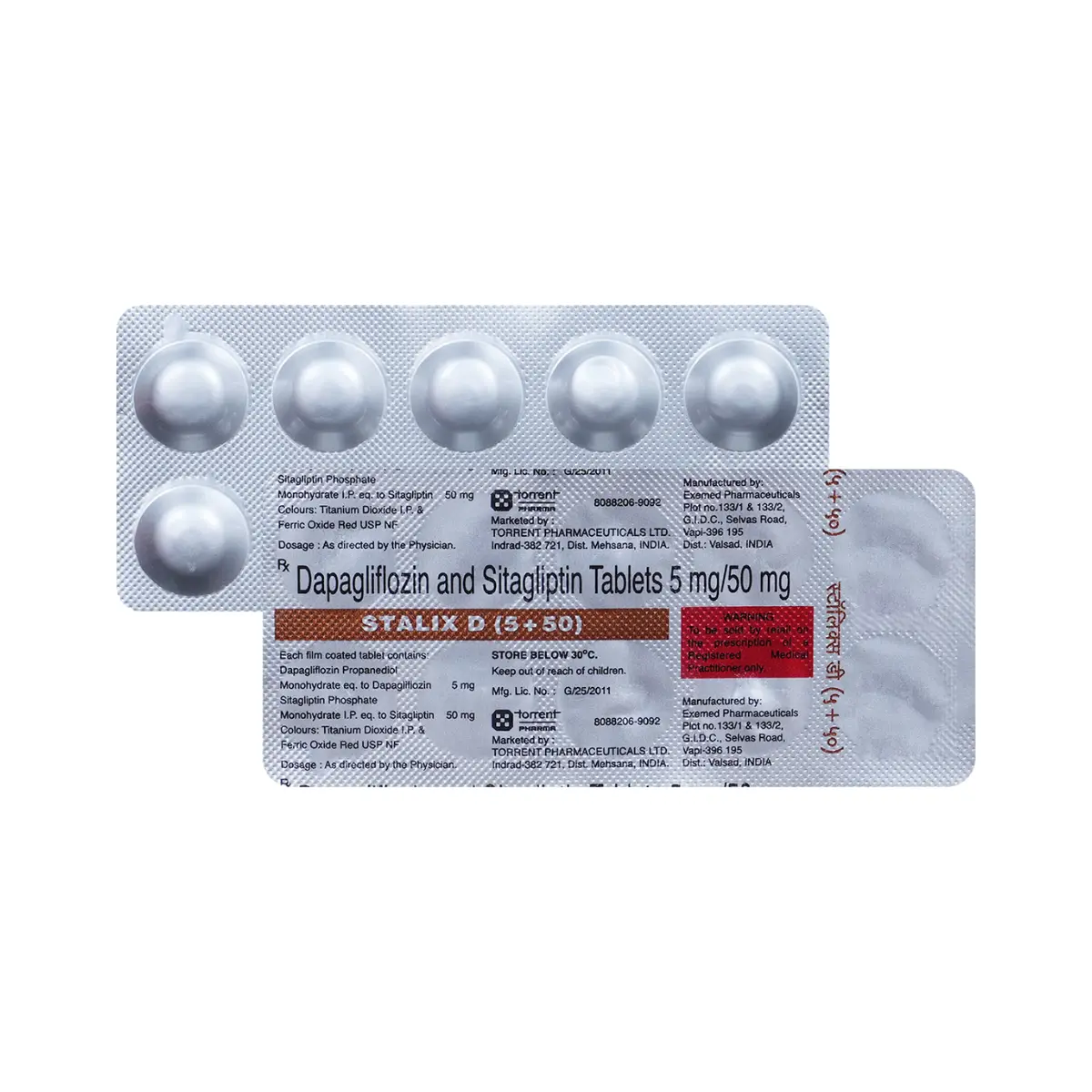 STALIX D 5/50MG (Dapagliflozin (5mg) + Sitagliptin (50mg)) - Nirman Bio ...
