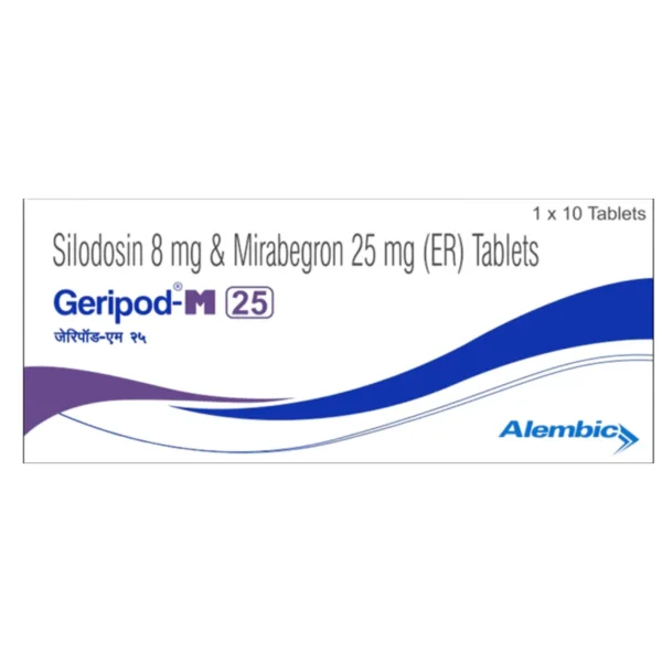 GERIPOD M 25MG (Mirabegron (25mg) + Silodosin (8mg)) - Nirman Bio Pharma